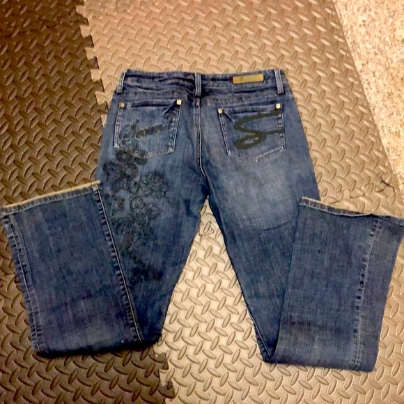 Seven7 | Jeans | Seven Premium Black Stitched Designed Jeans | Poshmark